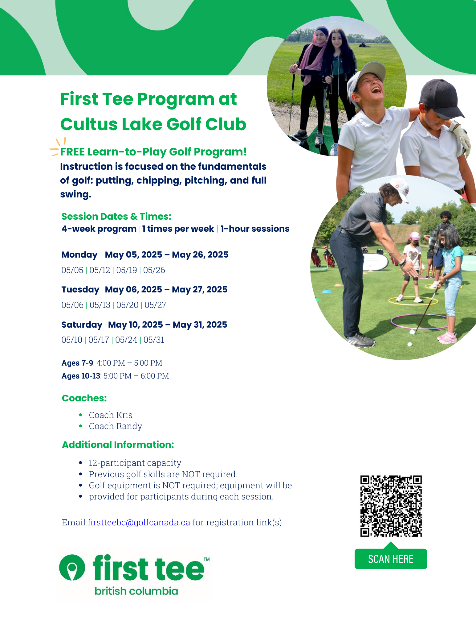 1st Tee Program | Cultus Lake Golf Club